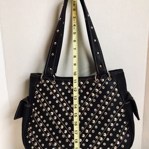 P&G Collection | Bags | Pg Collection Black Rhinestone And Stud Handbag ...